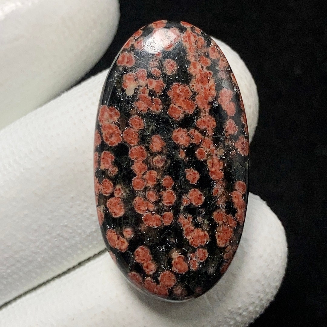 Natural Firecracker Obsidian AKA Flower Obsidian, Oval Cabochon ...