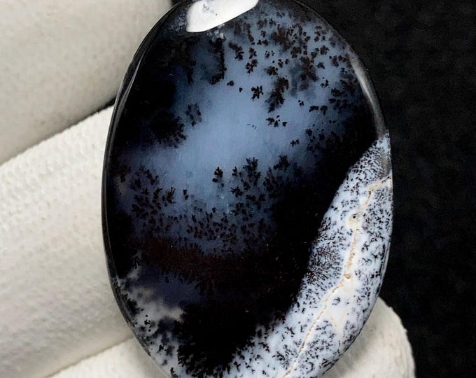 Merlinite AKA Dendritic Opal, Oval Cabochon, 32x22x4 MM, 25 CTS ...