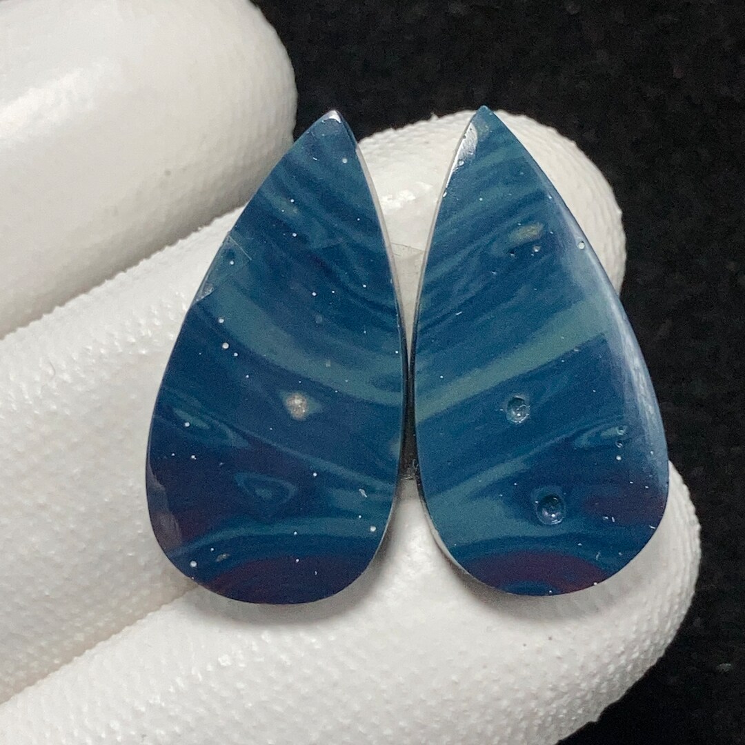 Michigan Leland Blue Mountain Stone Pair , Pear Cabochon, 25x13x3 MM ...