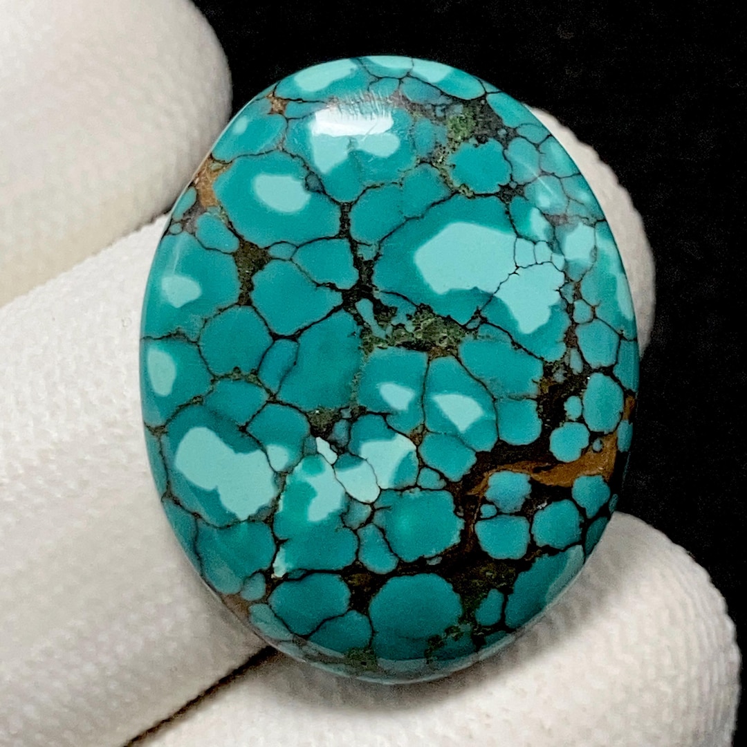Natural Cloud Mountain Turquoise, Oval Cabochon, 25x20x4 MM, 19 CTS ...