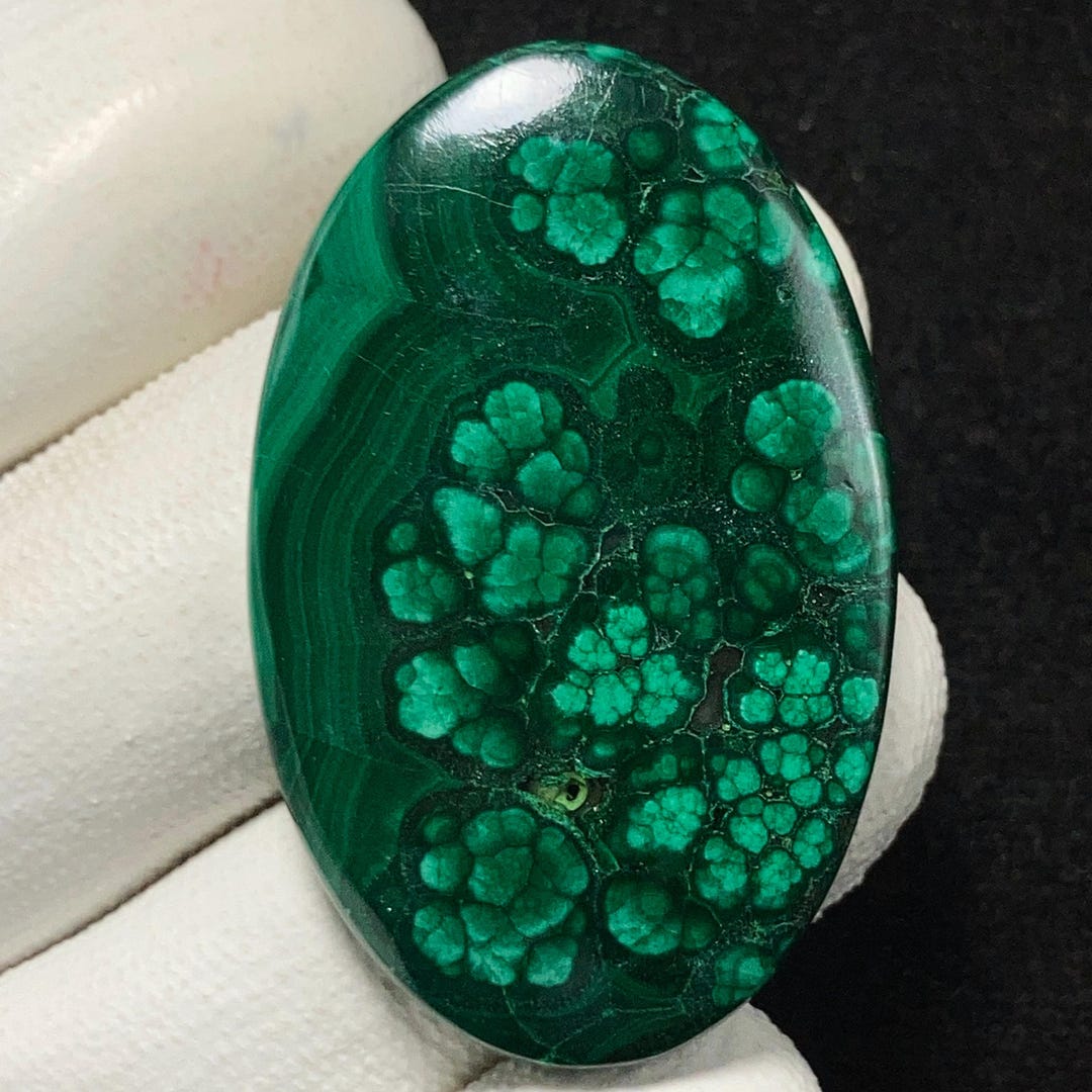 Forest Green Malachite , Copper Mineral , Oval Cabochon, 44x28x5 MM, 79 ...