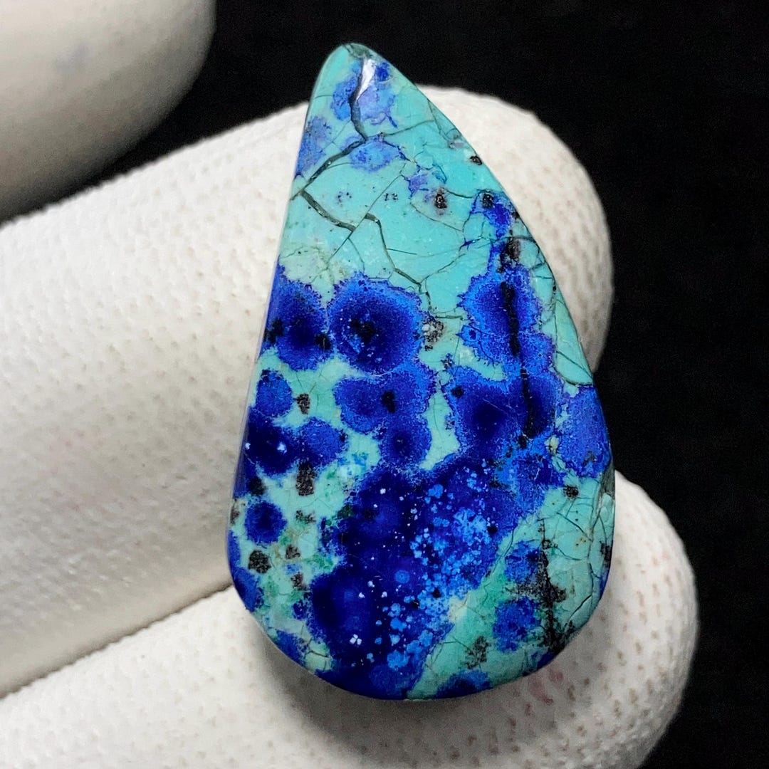 Natural Bluebird Azurite Chrysocolla, Free Form Cabochon, 29x17x6 MM ...