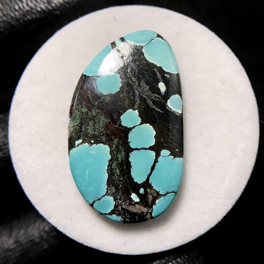 Tonopah Black Widow Turquoise , Freeform Cabochon, 33x20x4 MM, 22 CTS ...
