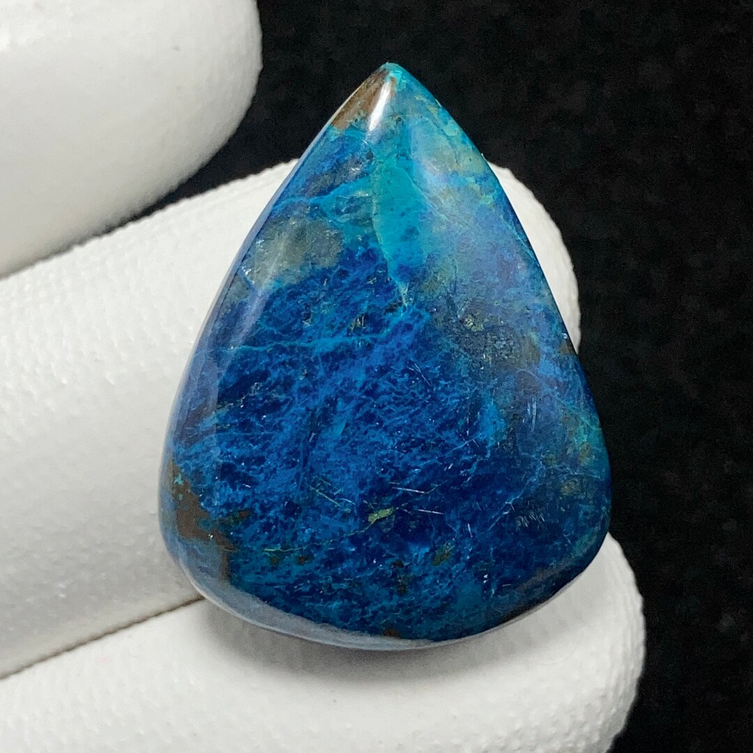 Natural Azurite With Shattuckite, Pear Cabochon, 27x21x6 MM, 27 CTS ...