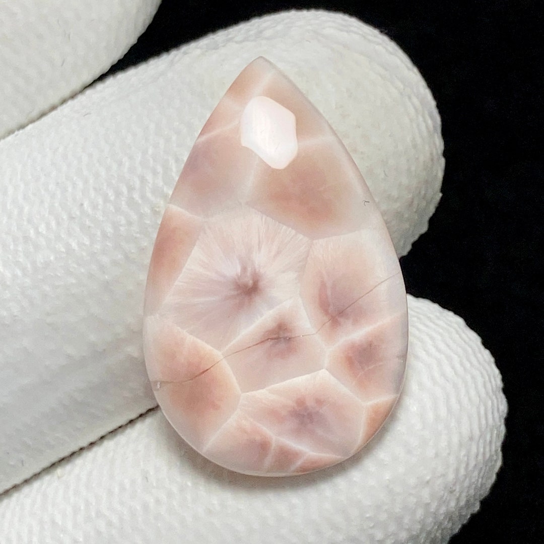 Natural Pink Natrolite AKA Thomsonite, (pink Larimar), Pear Cabochon ...