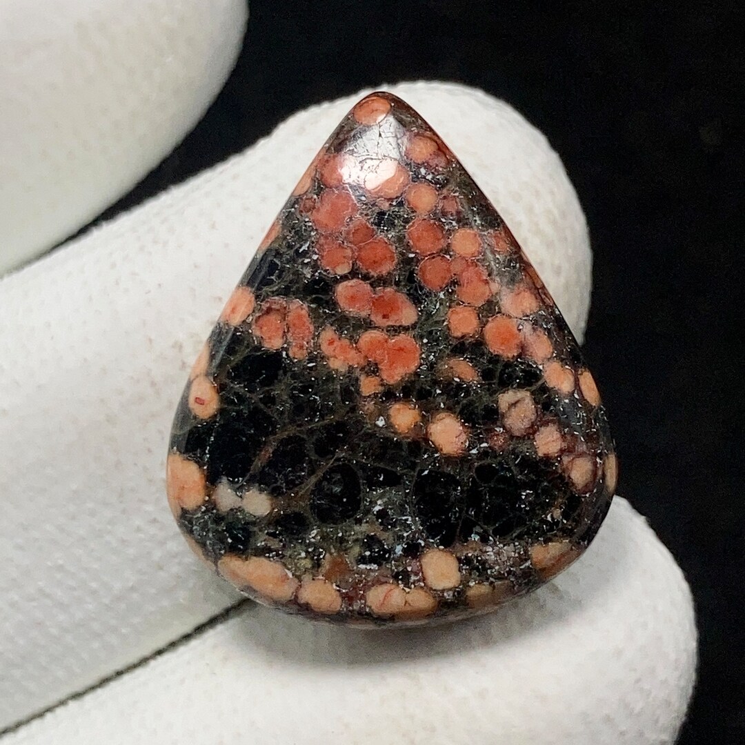 Natural Firecracker Obsidian AKA Flower Obsidian, Pear Cabochon ...