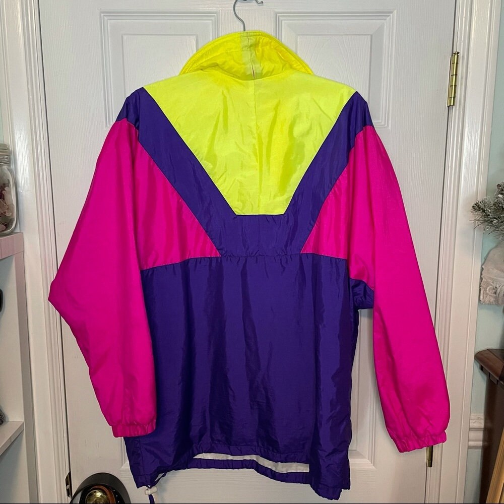 Vintage Jones 80s Neon Yellow Pink & Purple Jacket 10 - Etsy
