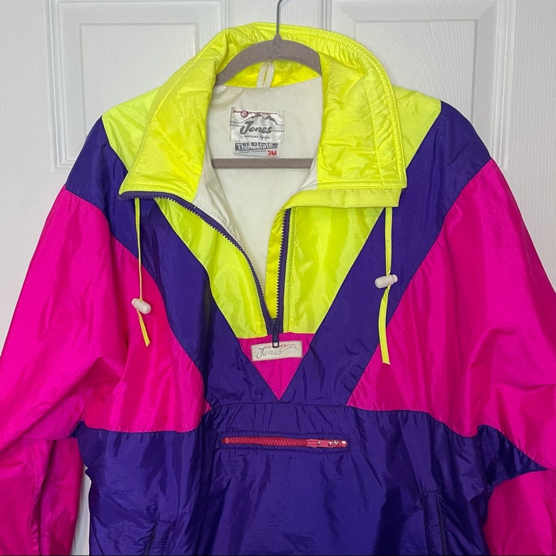 Vintage Jones 80s Neon Yellow Pink & Purple Jacket 10 - Etsy