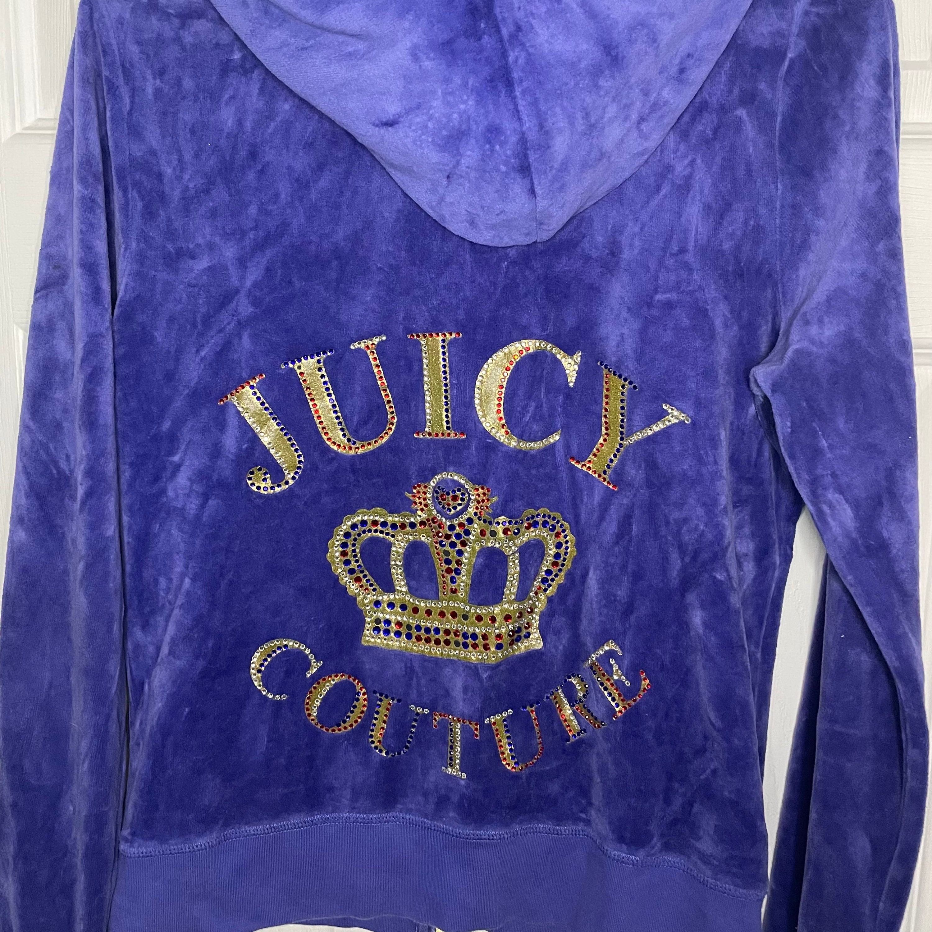 Juicy Couture Y2K Purple Velvet Velour Zip up Jacket Large - Etsy