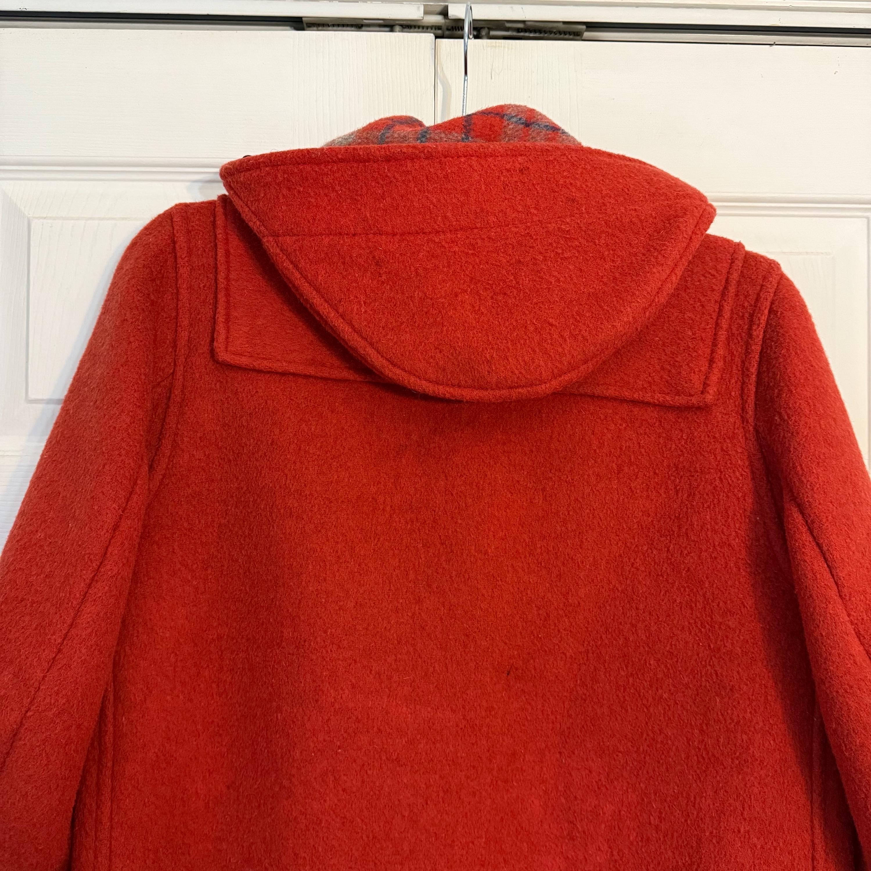Vintage Original English Duffle Coat by Gloverall Red Wool Toggle Jacket 10 - Etsy