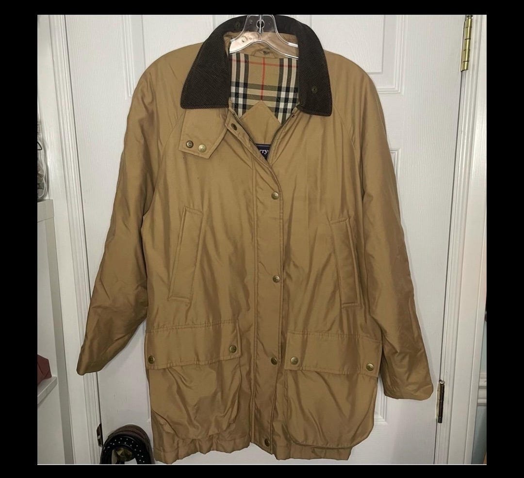 Burberry Classic Utility Trench Barn Coat Jacket With Corduroy Collar ...