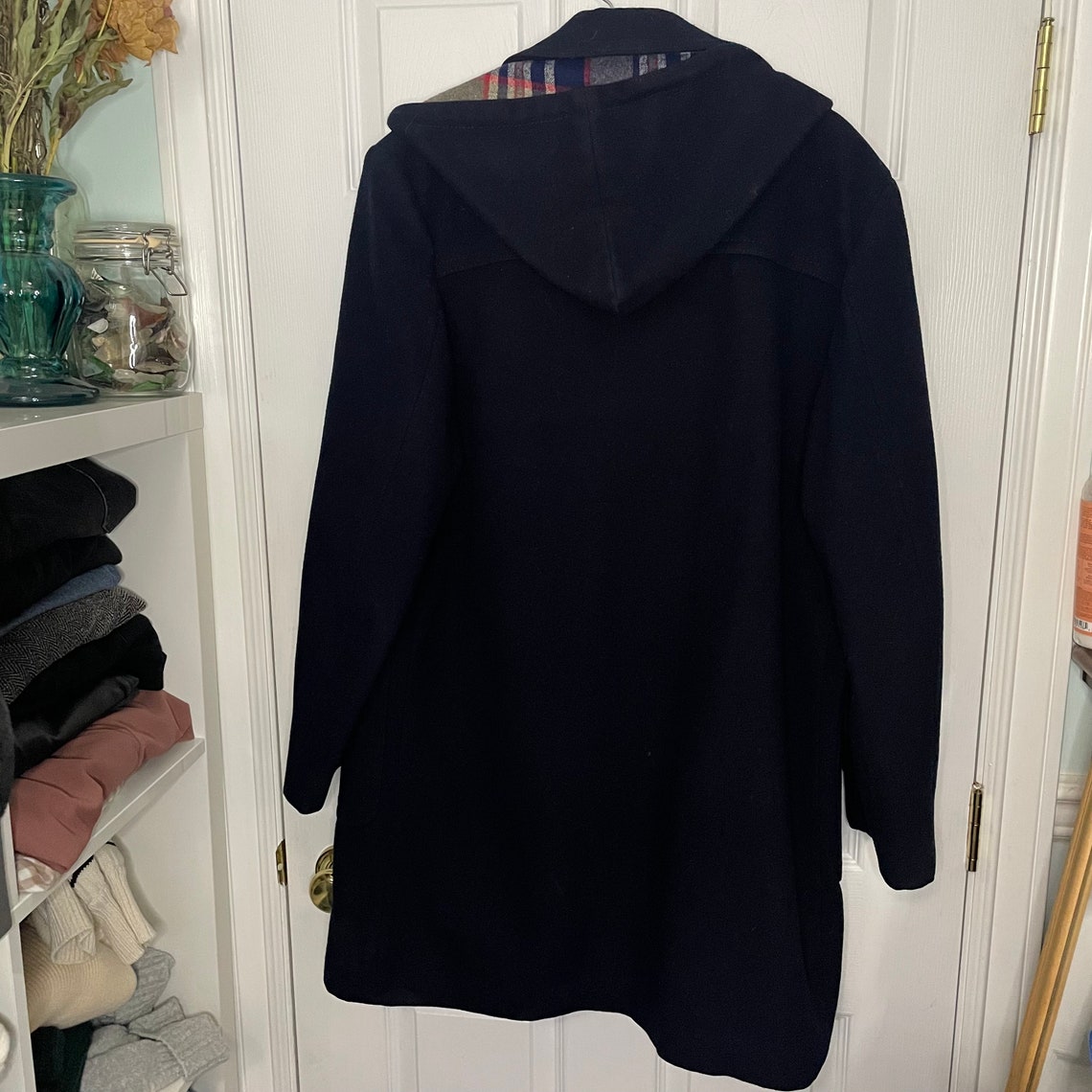 Utex Vintage Wool Navy Blue Toggle Duffle Coat Large - Etsy