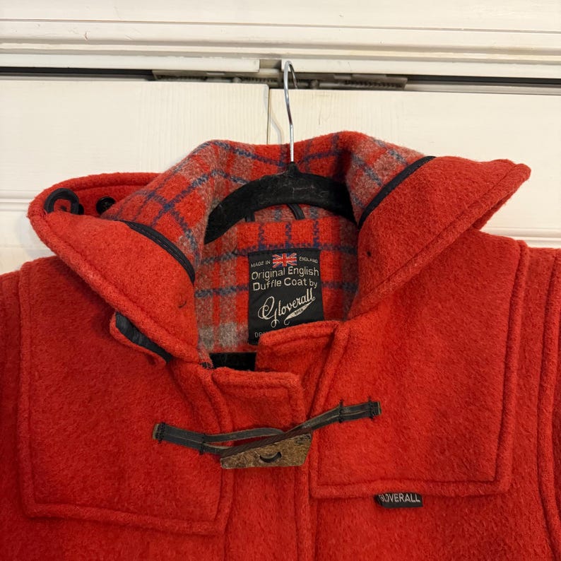 Vintage Original English Duffle Coat by Gloverall Red Wool Toggle Jacket 10 - Etsy UK