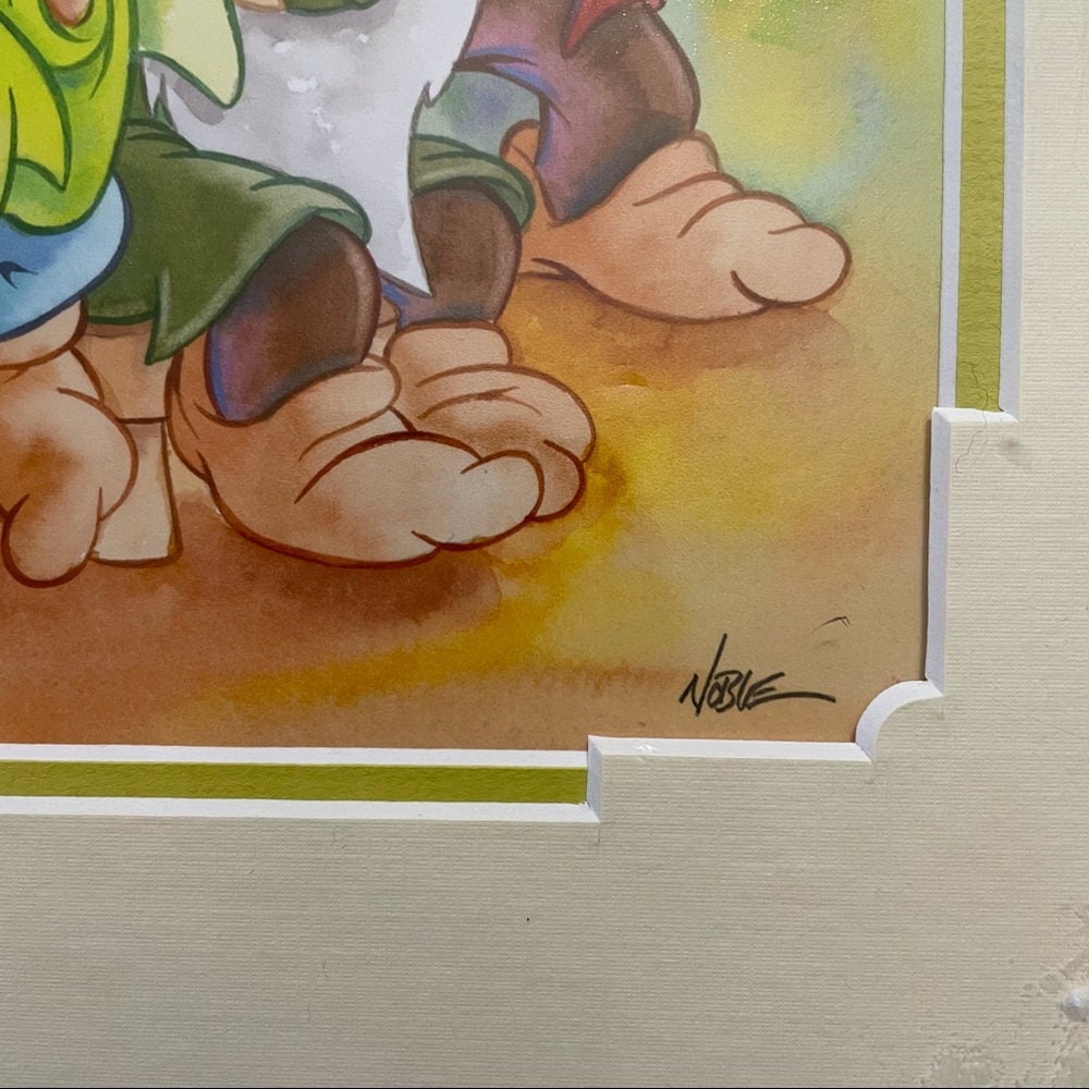 Disney Authentic Rare Seven Dwarfs Sing Painting by Randy Noble Disney ...