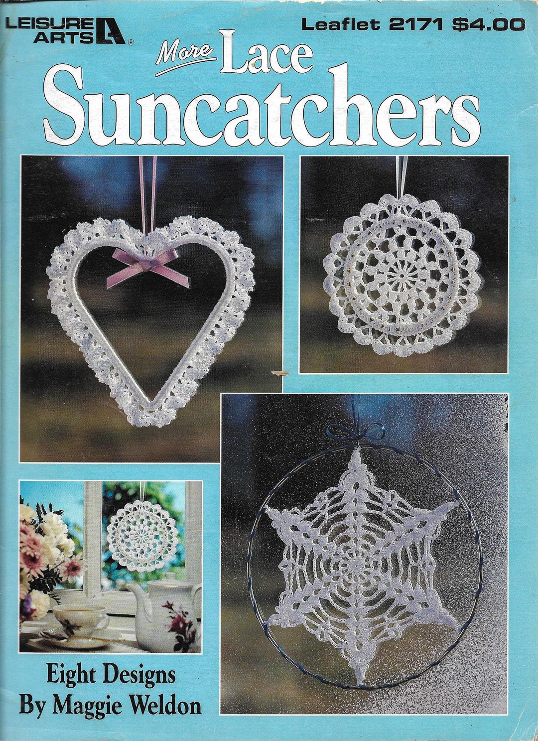 Vintage Crochet Suncatcher Patterns, Crochet Lace, Home Decor, Holiday ...