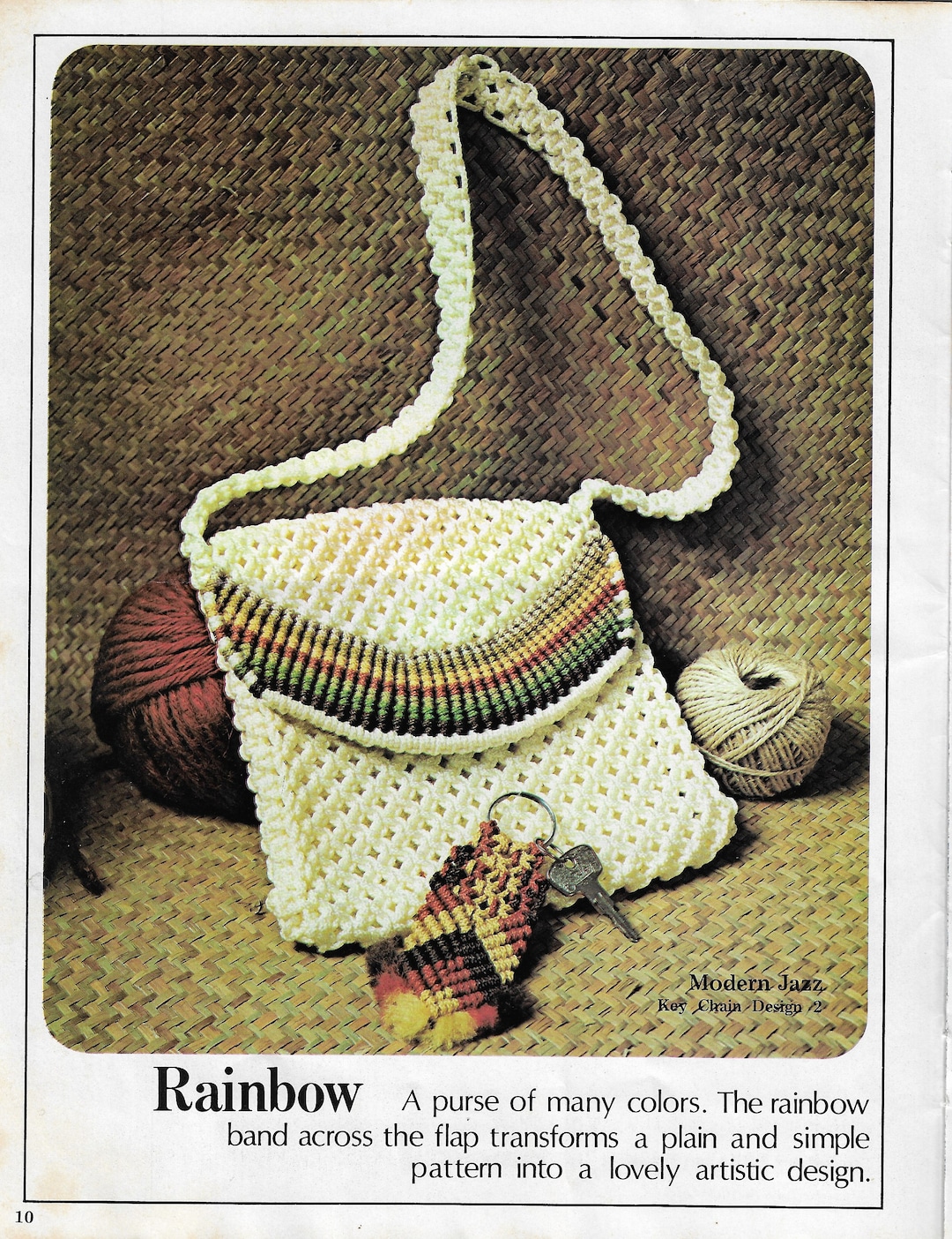Macrame Purse Pattern, Vintage Pattern, Macrame Keychain Pattern ...