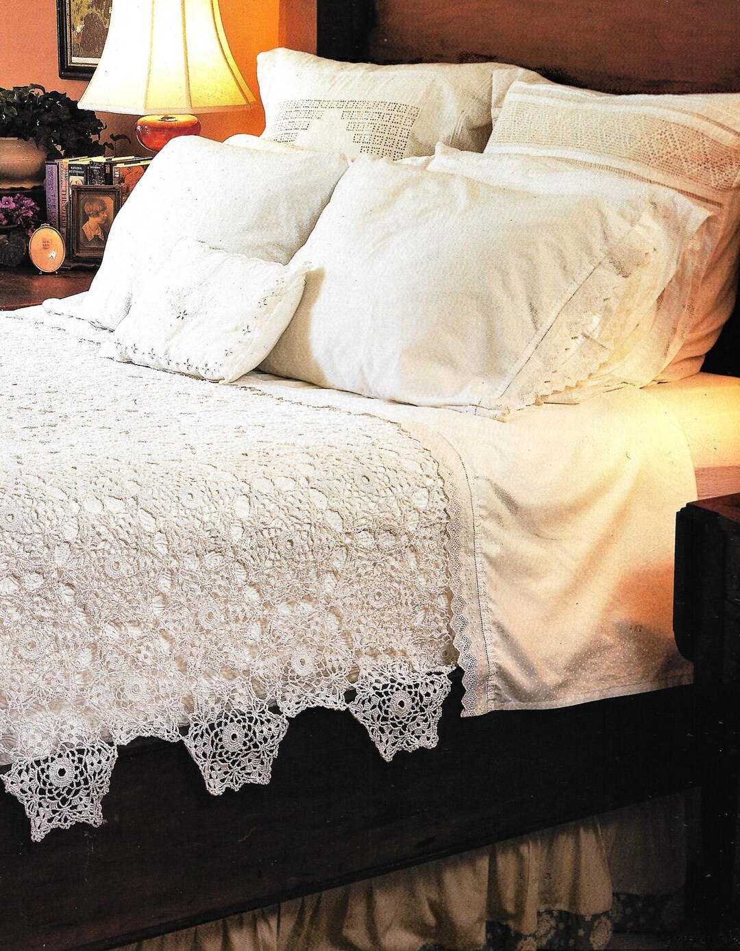 Crochet Coverlet Pattern, Crochet Blanket, Vintage Style, Housewarming ...