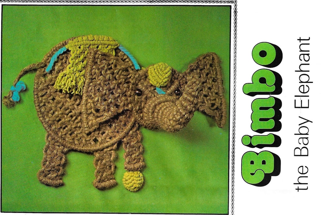 Macrame Elephant Pattern, Macrame Knotting Guide, Macrame Animal ...