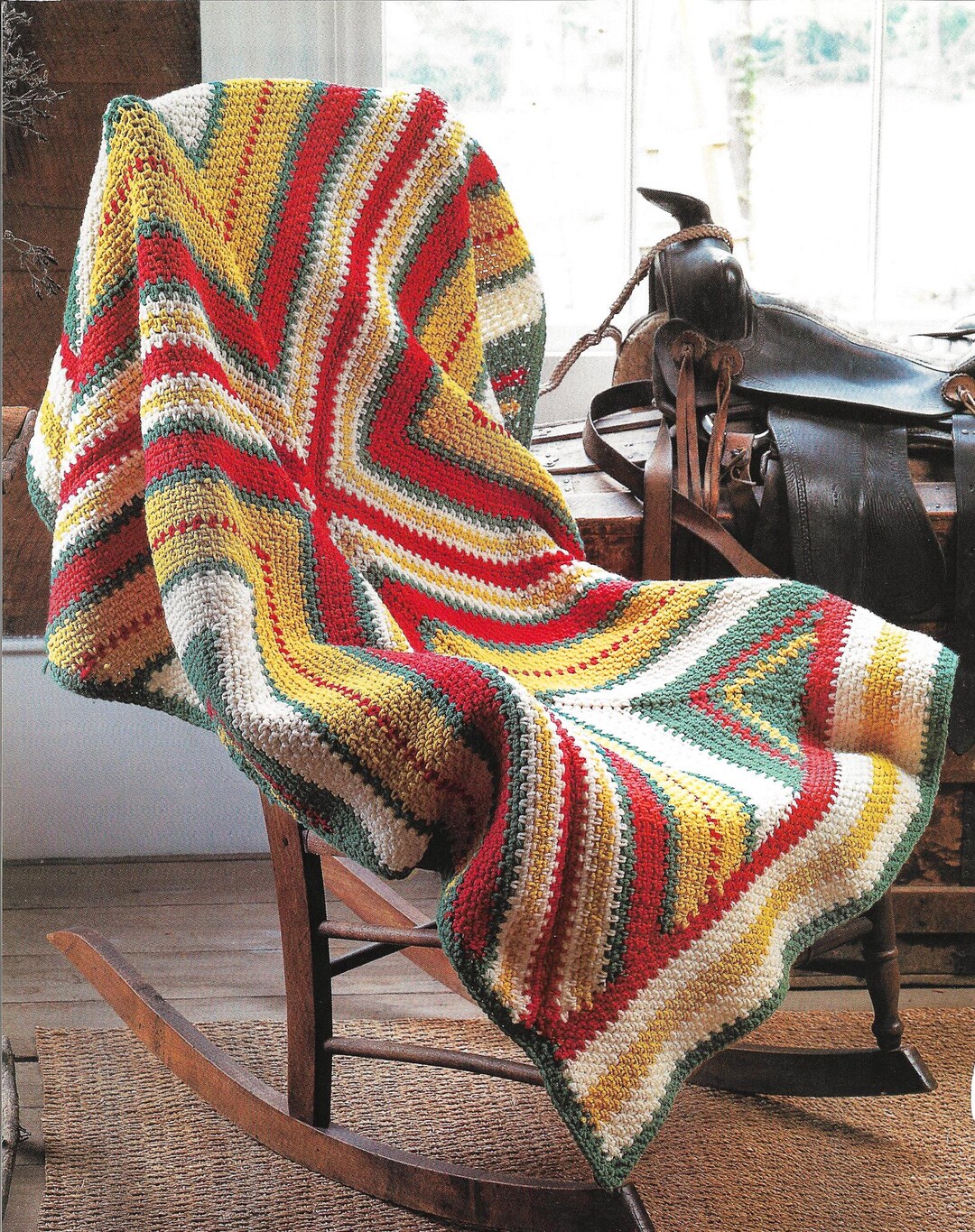Vintage Crochet Blanket Pattern, Housewarming Gift, Home Decor, Gender ...