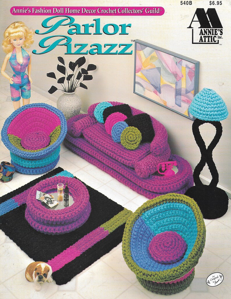 Barbie Doll House Home Décor Vintage Crochet Parlor Pizazz Modern ...