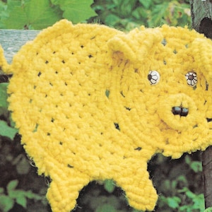 Macramé Frog Pattern, Macramé Pig, Macramé Animal, Children's Gift ...