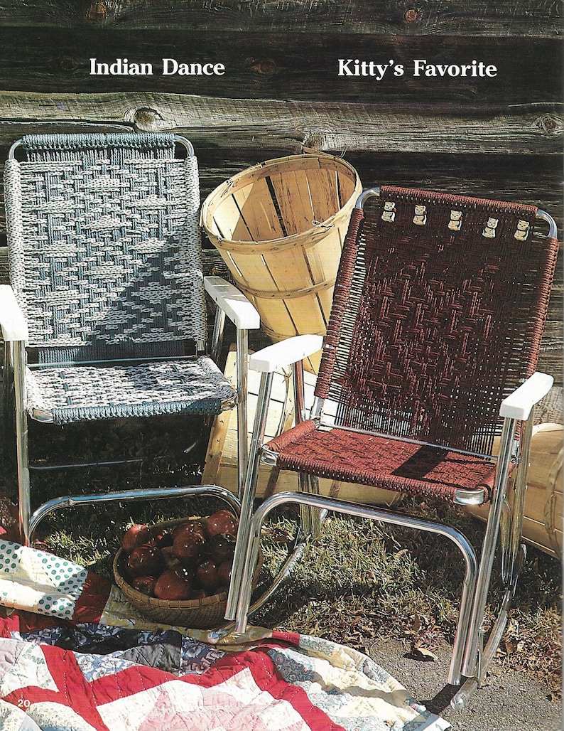 Macrame Chairs Pattern, PDF, Patio Lawn Chair Pattern, Vintage Macrame ...