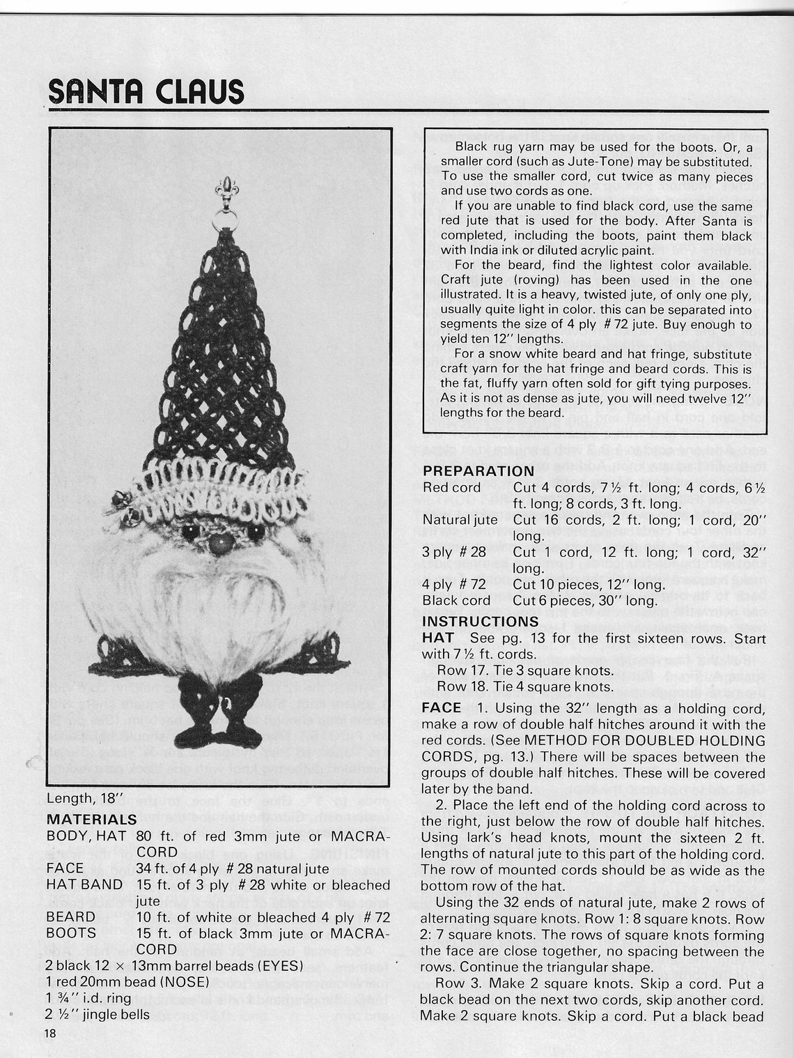 Vintage Macrame Santa Pattern, Macrame Book, Holiday Decor, Pdf ...