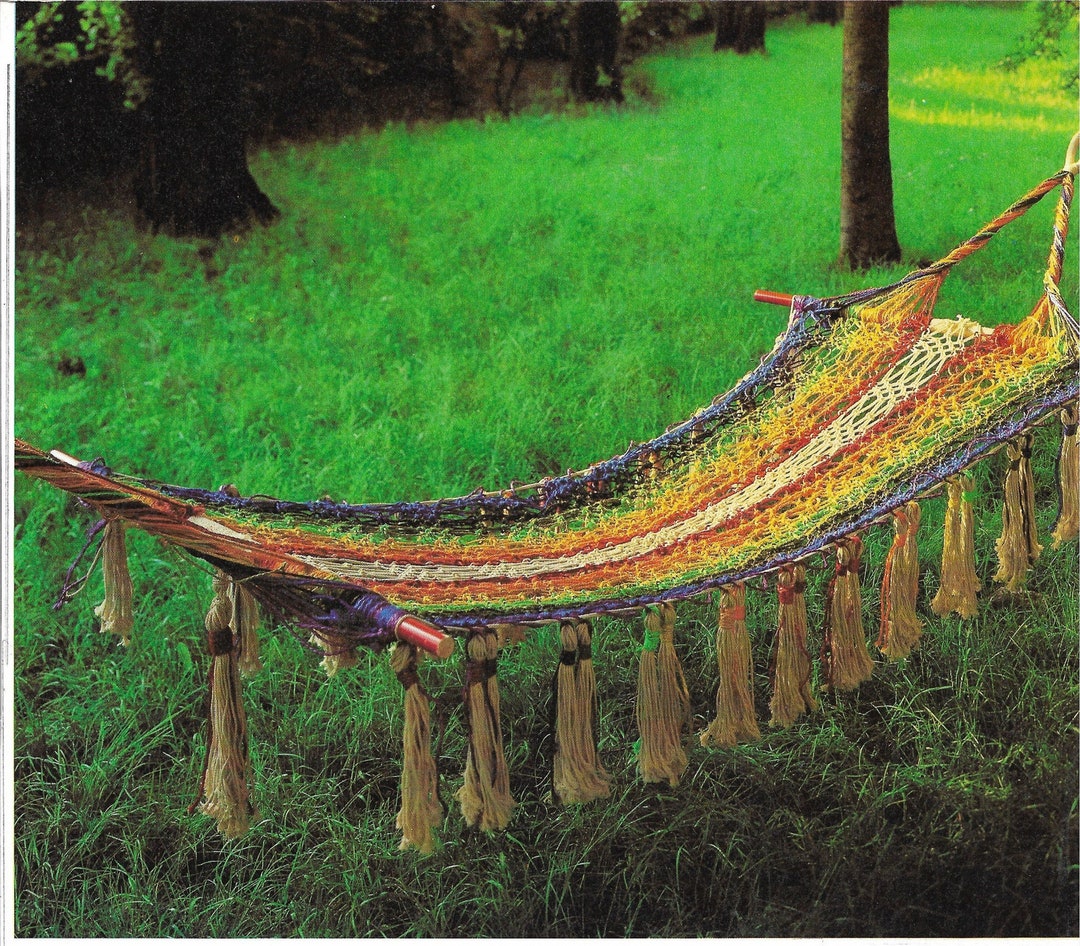 Vintage Macrame Hammock Pattern, Rainbow Hammock, Digital Pattern ...