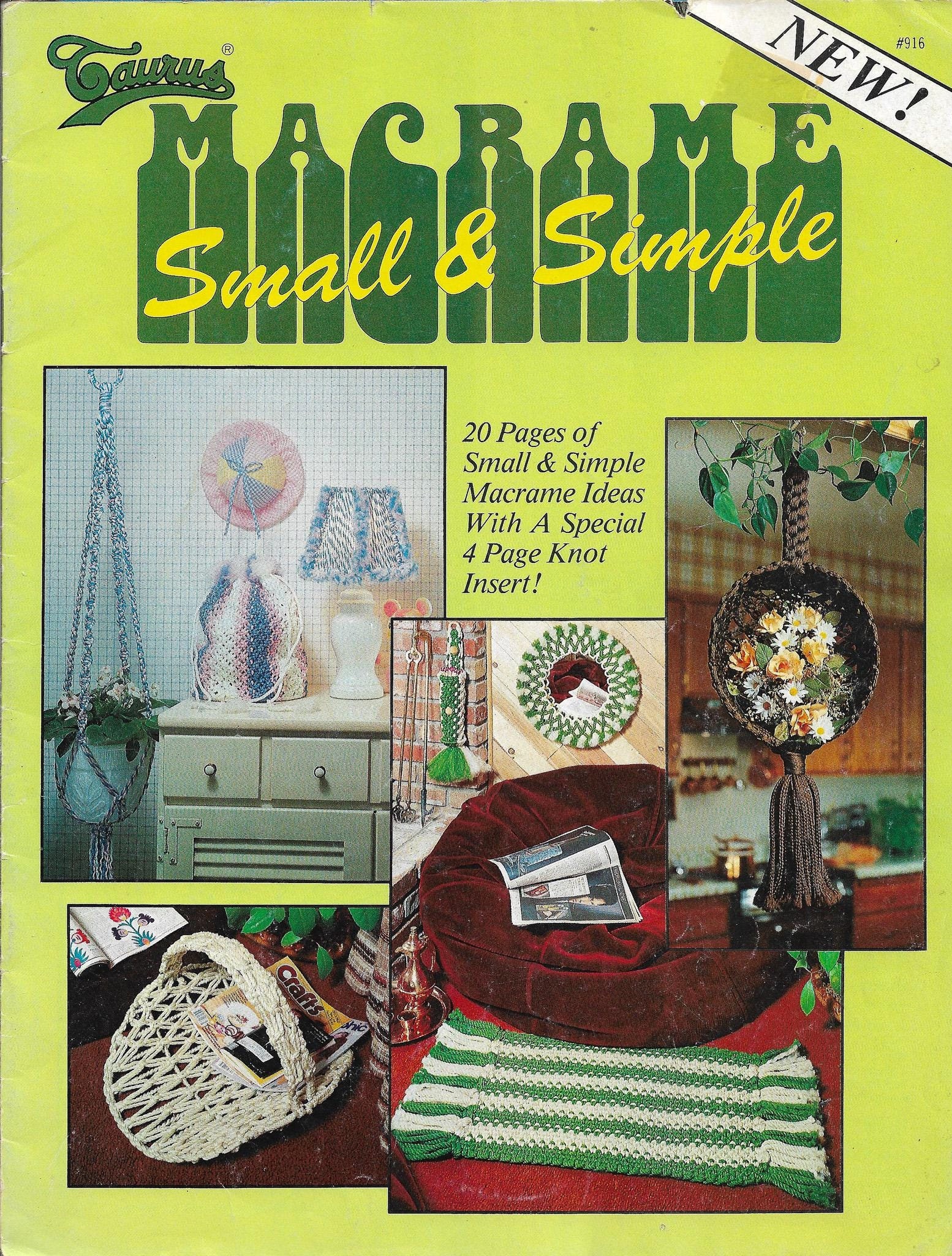 Vintage Macrame Diaper Caddy Pattern, Macrame Lampshade, Rug, Mirror ...