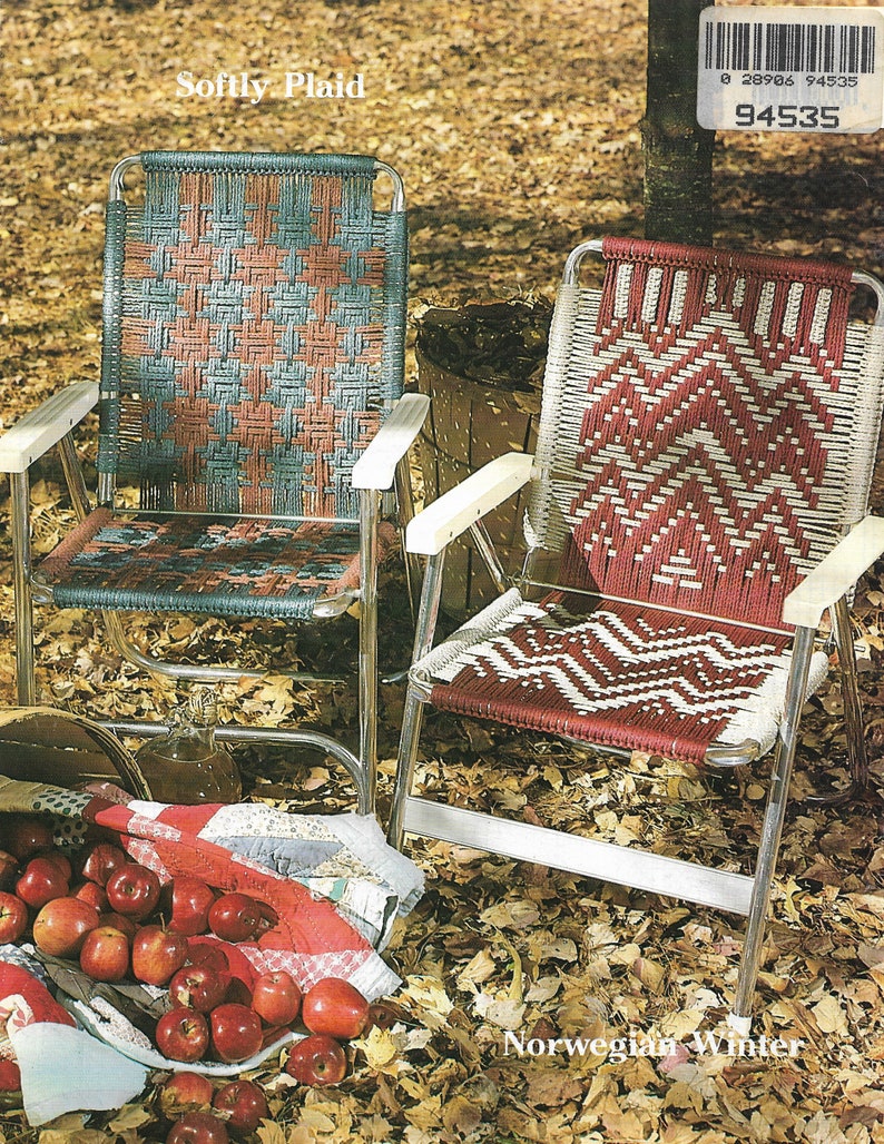 Macrame Chairs Pattern, PDF, Patio Lawn Chair Pattern, Vintage Macrame ...
