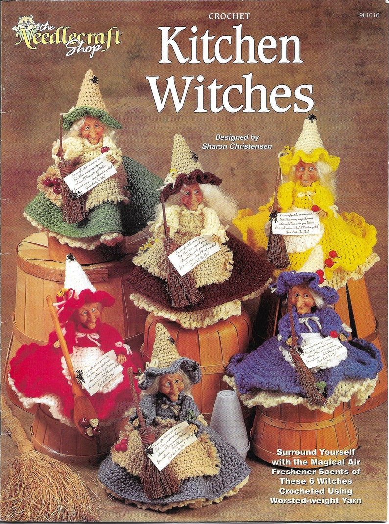 Crochet Witch Patterns, Kitchen Witches, Digital Pattern, Vintage Style ...