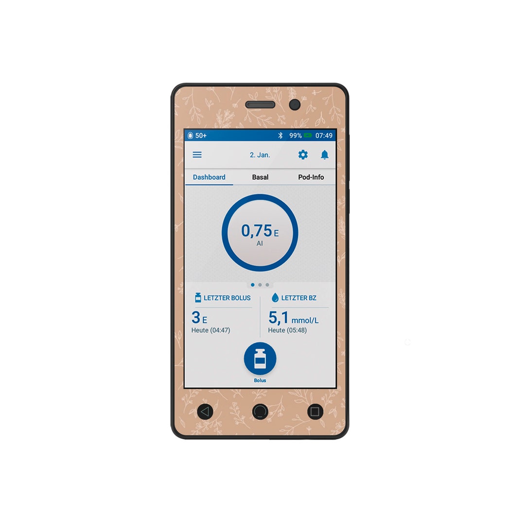 Omnipod Dash PDM Sticker "wildflowers" | decorate Your Devices | Type 1 ...