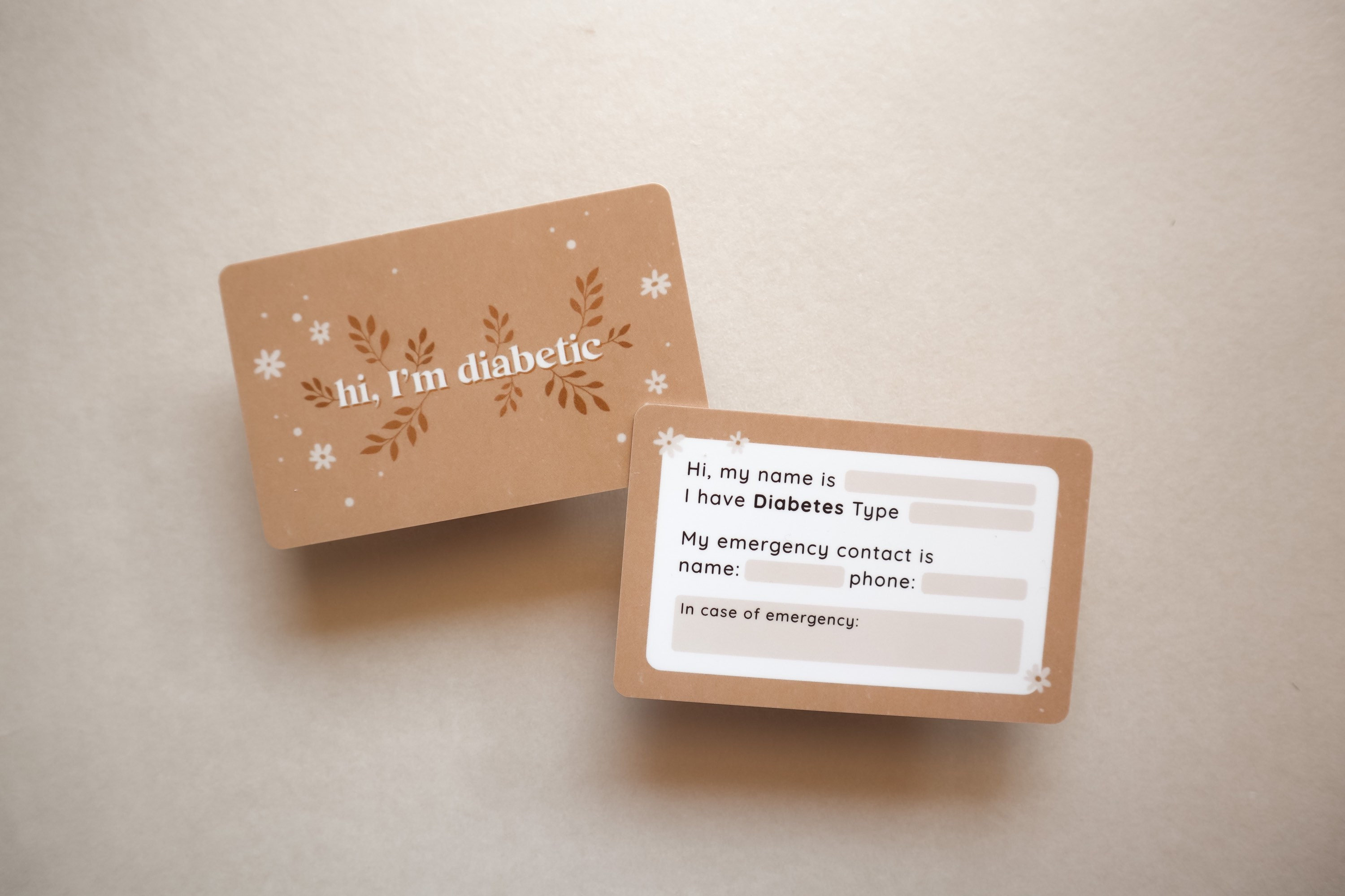 Medical ID Card Diabetes Medical Alert Card Diabetic - Etsy