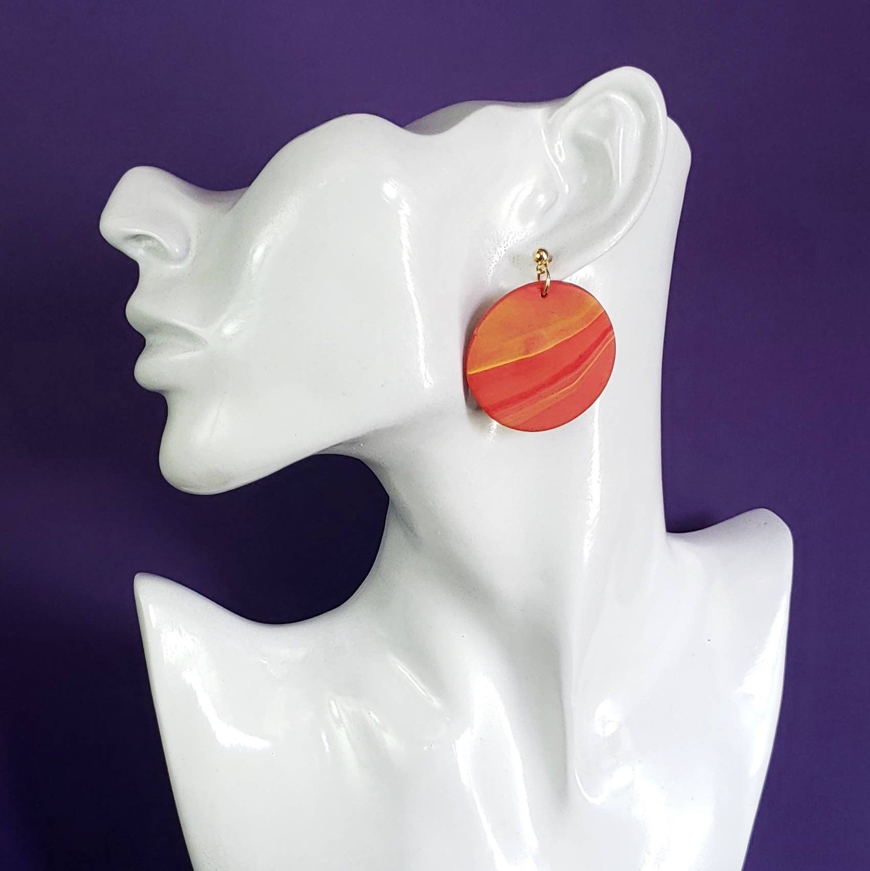 Sailor Mars Studs Handmade Clay Earrings Nickel Free | Etsy
