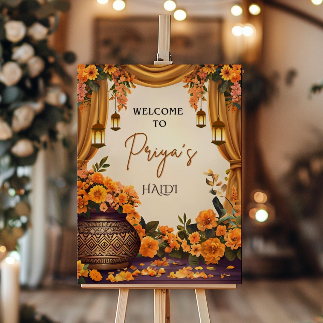 Indian Wedding Sign | Haldi Sign for Indian Wedding Ceremony ...