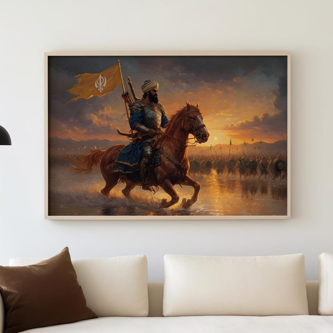 Sikh Warrior Wall Art | Sikh Khalsa Army Print | Indian Painting ...