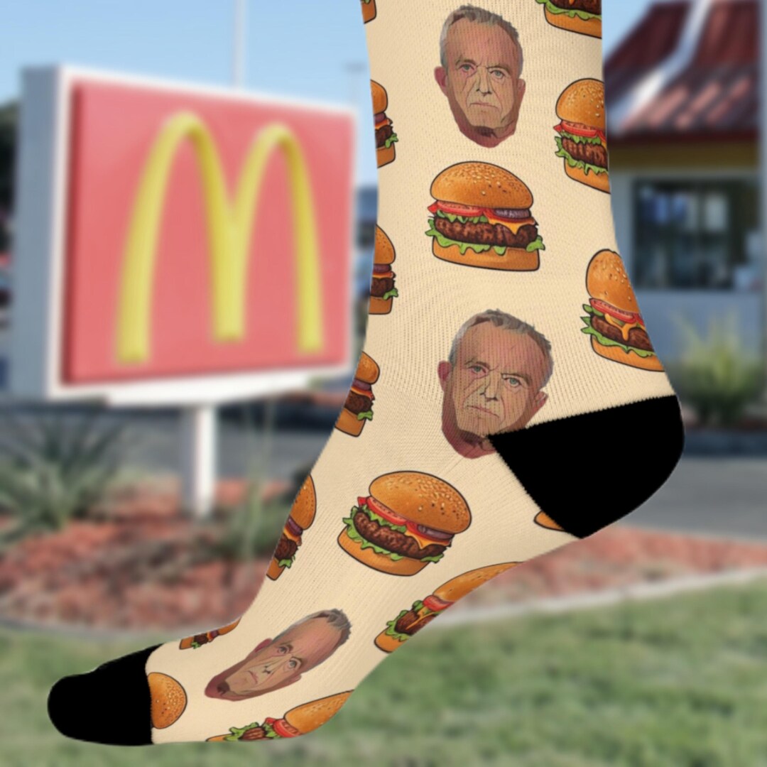 Cushioned Crew Socks Robert F Kennedy Jr Cheeseburger Face Hilarious ...