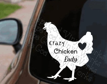 Crazy Chicken Lady Decal - Etsy
