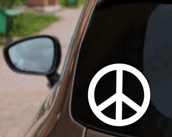 Rainbow Peace Sign Car Decal - Etsy