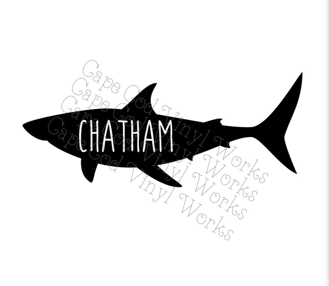 Chatham Shark Decal Cape Cod Vinyl Decal Laptop Decal Car | Etsy