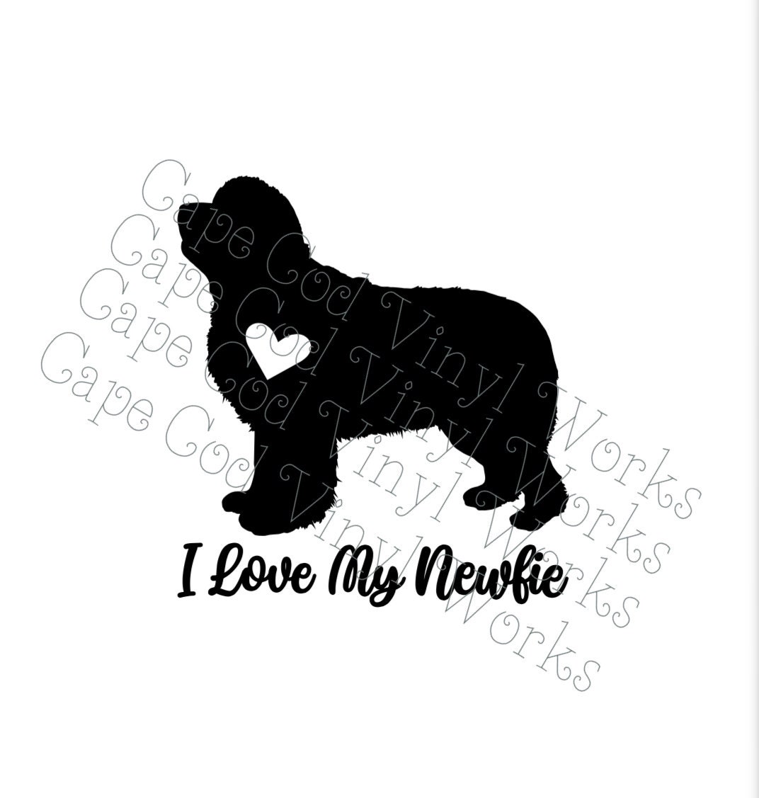 I Love My Newfie Vinyl Decal Newfoundland Dog Decal - Etsy UK