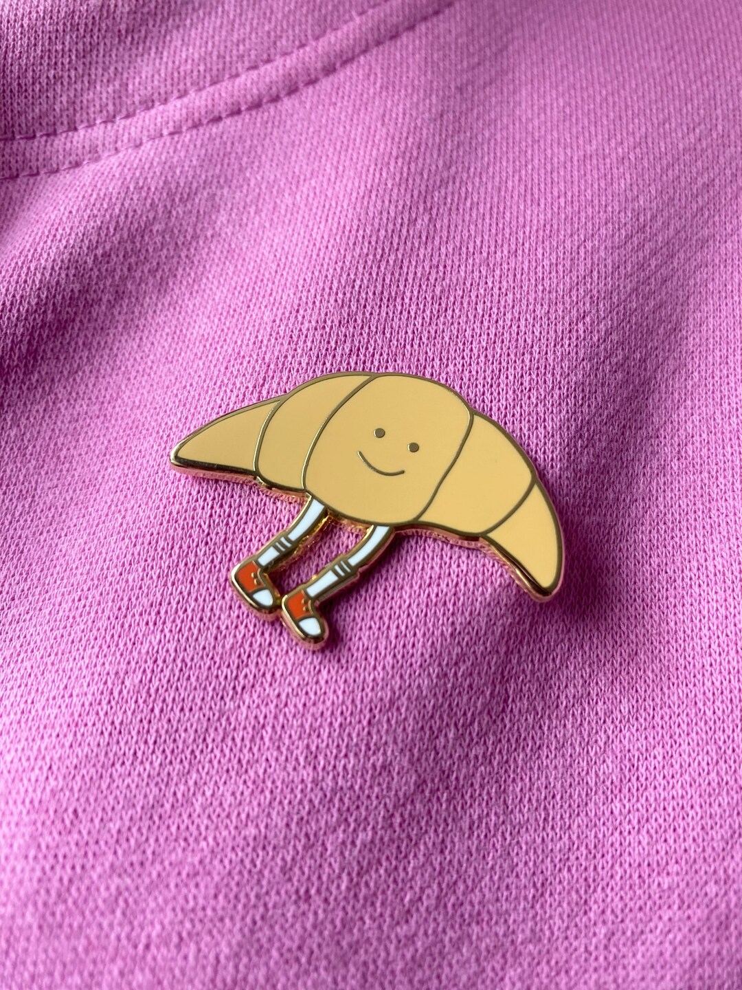 Cute Croissant Pin for Croissant Lover Enamel Pin Croissant Simple ...