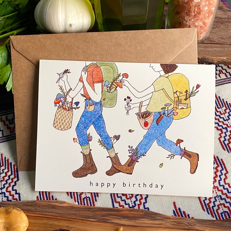 Cute Birthday Cards for Mushroom Lover Card Outdoorsy Birthday Card ...