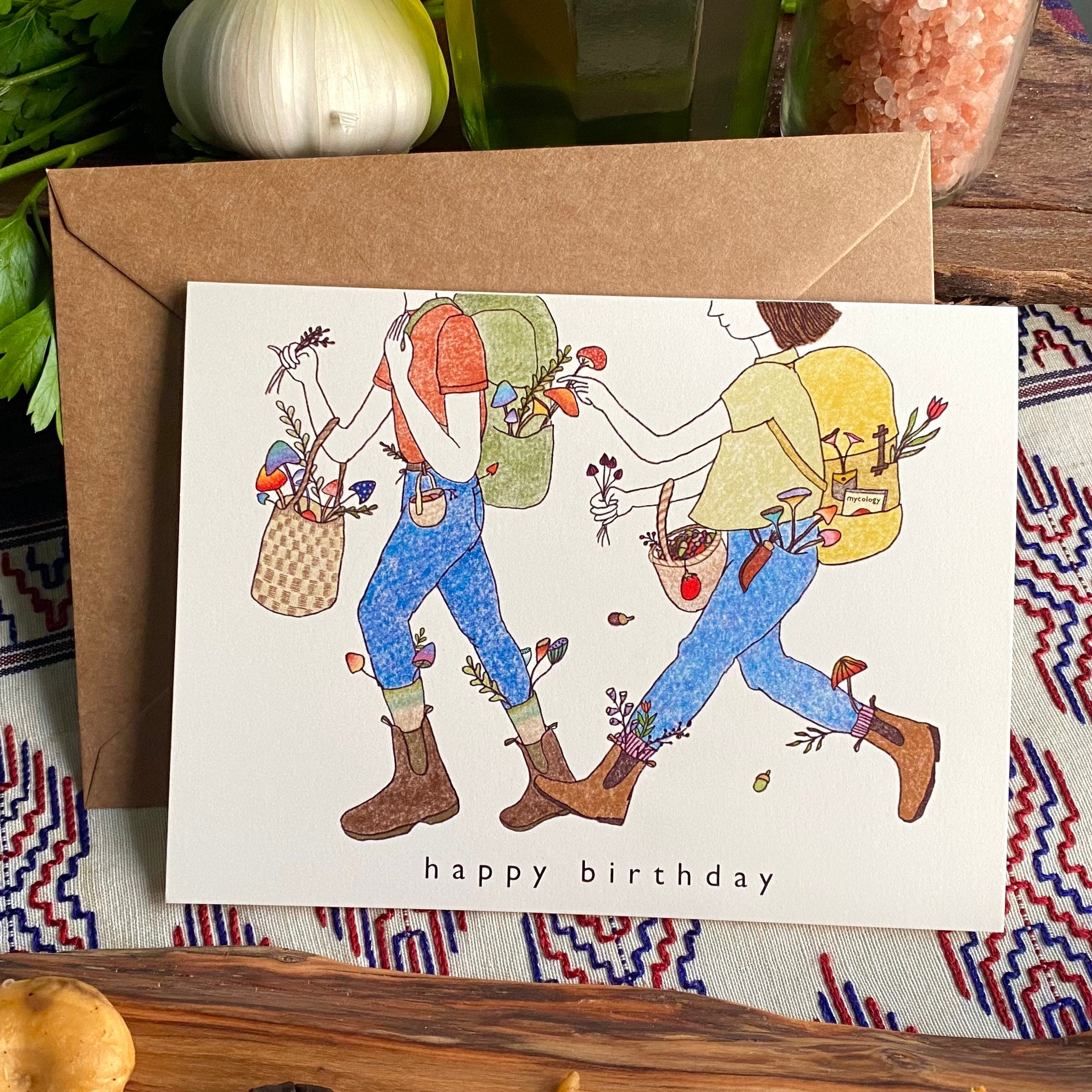 Cute Birthday Cards for Mushroom Lover Card Outdoorsy Birthday Card ...