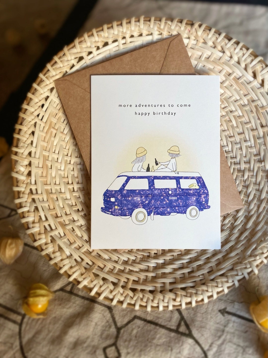 Camper Van Birthday Card Outdoorsy Birthday Card Starry Sky Birthday ...