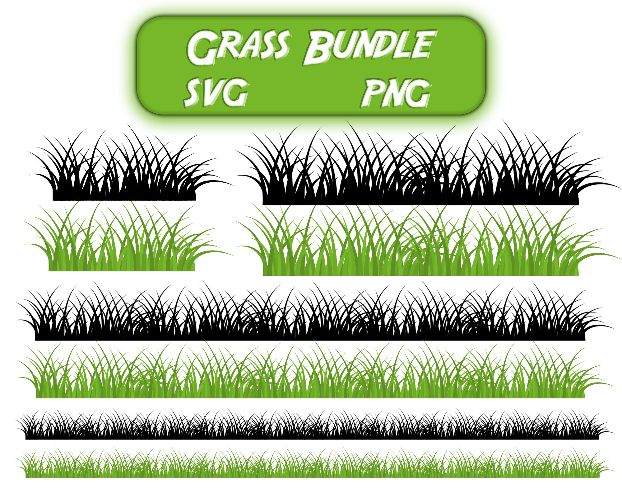 Grass Svg Bundle Grass Clipart Svg Cut File For Cricut Etsy