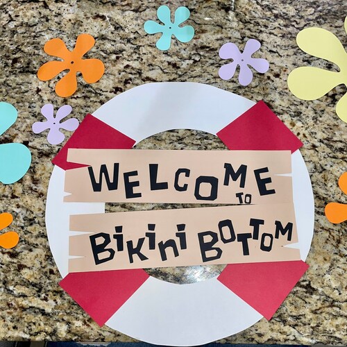 Welcome to Bikini Bottom Sign Spongebob Decor - Etsy