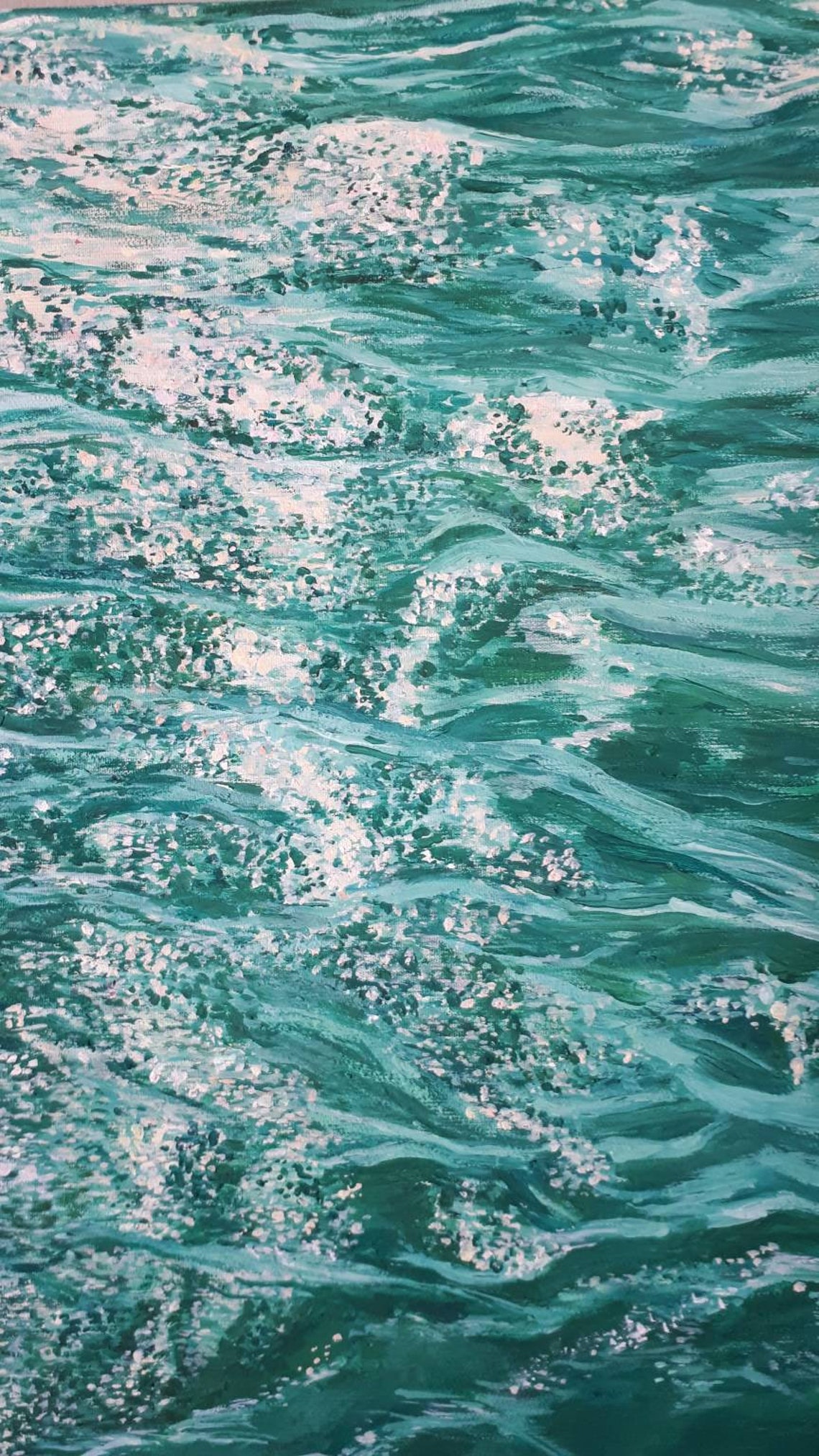 Yacht on the Azure Sea. Original Oil Painting on Canvas, One of a Kind ...