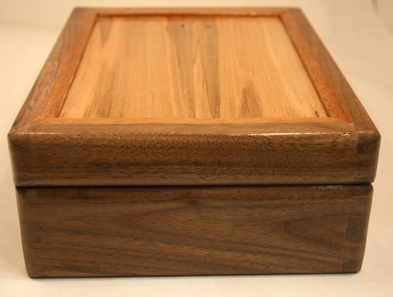 Handmade Walnut Wooden Keepsake Box 9 X 7 X 3-1/4, Maple Top and Bottom ...