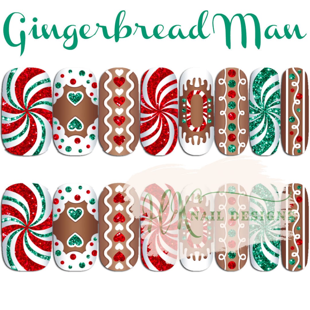 Gingerbread Man Nail Polish Wraps - Etsy